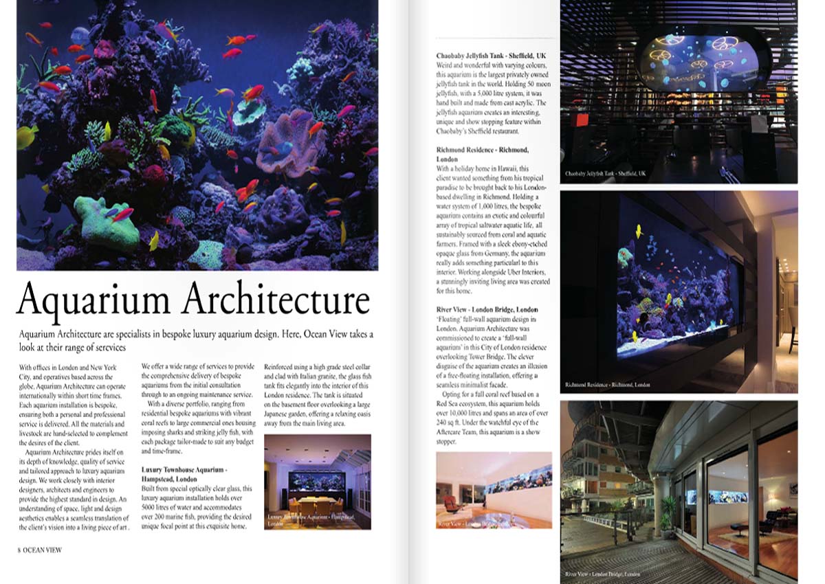 Custom Modern Fish Tanks | Ocean View Magazine